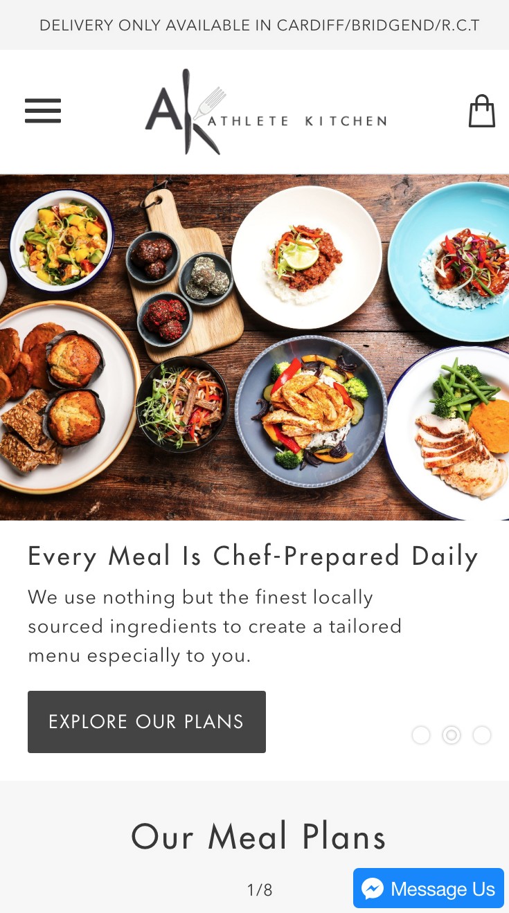 Athlete Kitchen - Webjects: Web Design Cardiff